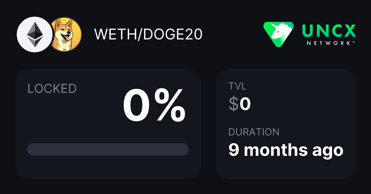 V3 Locks for DOGE20 / WETH Pool